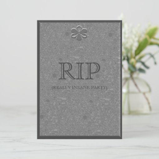 Marble Grave Headstone Halloween Party Invitation | Zazzle