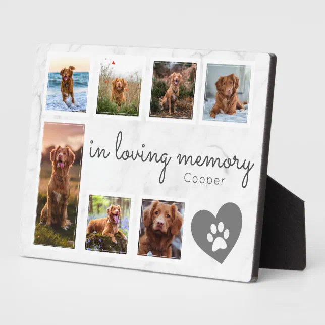 Marble In Loving Memory Dog Memorial Plaque | Zazzle