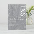 Marble Liquid Gray Agate Typography Wedding Invita Invitation | Zazzle