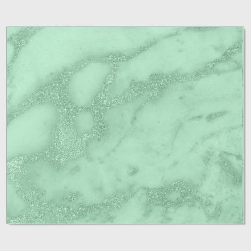 Marble Mint Green Glitter Pastel Abstract Wrapping Paper | Zazzle