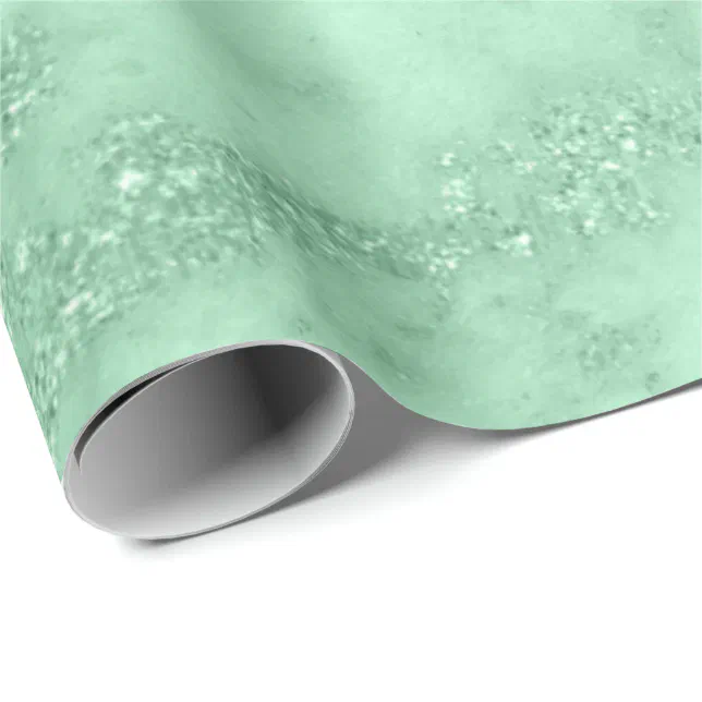 Marble Mint Green Glitter Pastel Abstract Wrapping Paper | Zazzle