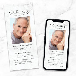 Marble Photo Funeral Digital Invitation | Zazzle