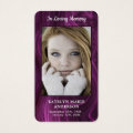 Marble Purple Memorial Photo Funeral Prayer Card | Zazzle