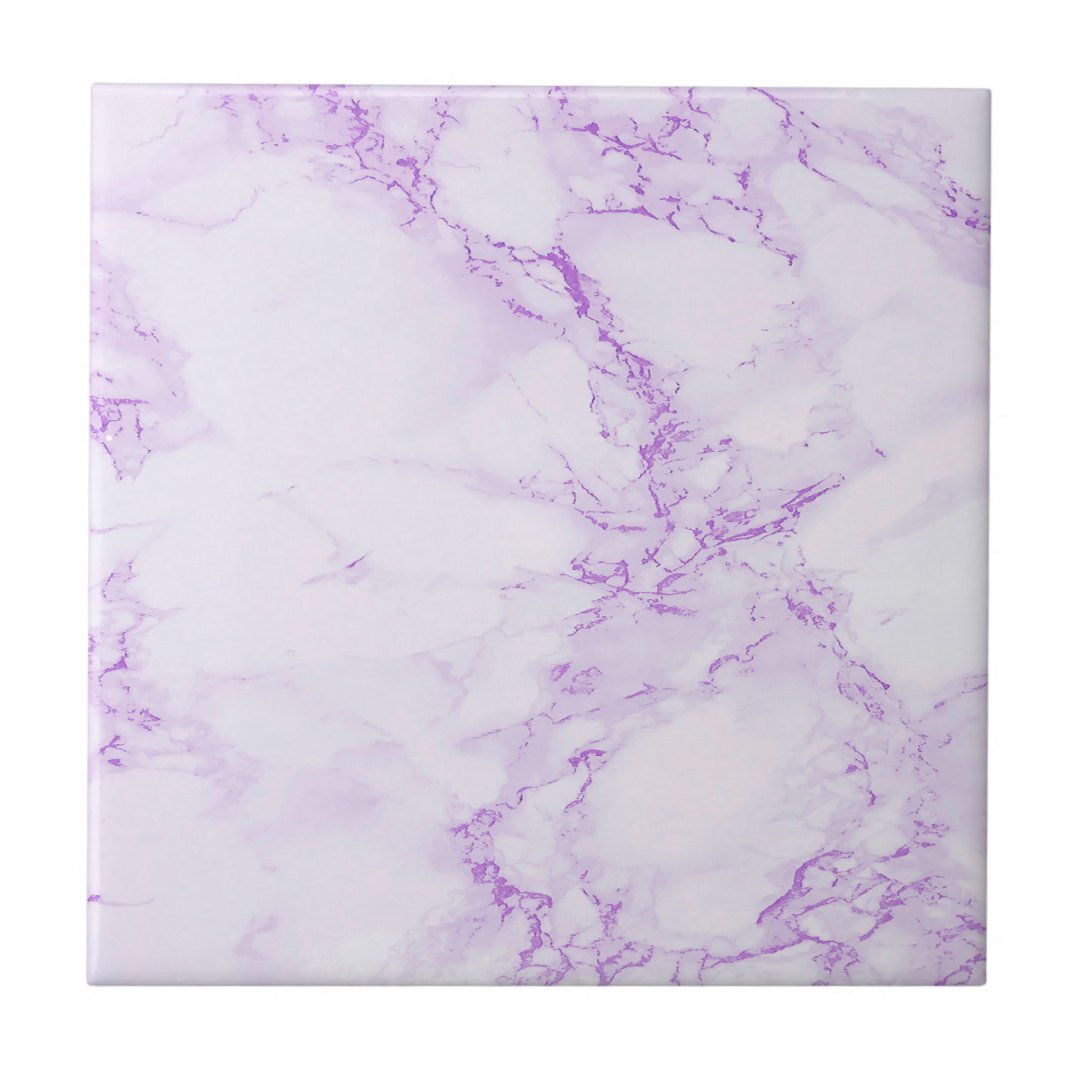 Marble purple violet white ceramic tile | Zazzle
