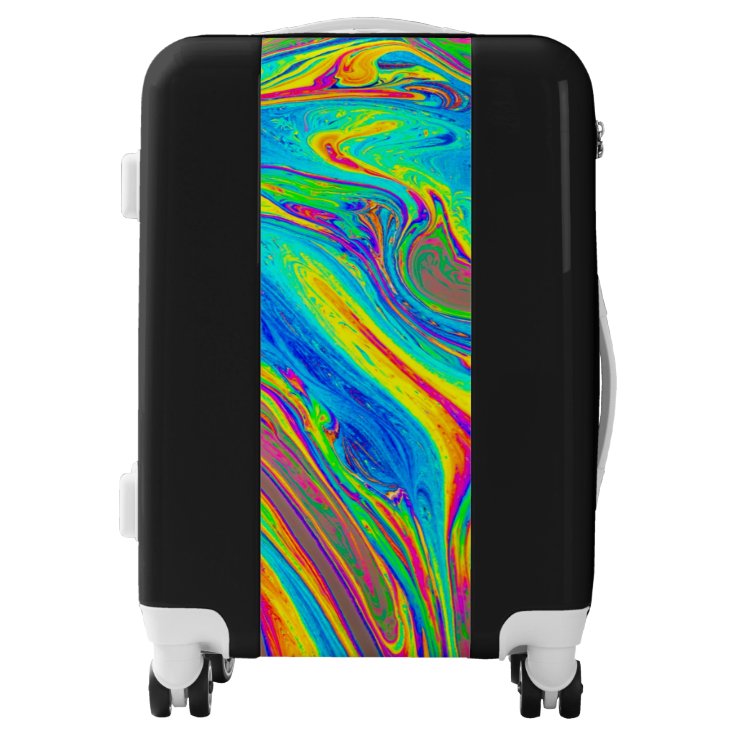 Marble Rainbow Swirls Bright and Beautiful Luggage | Zazzle