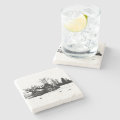 Marble Stone Coaster - Ink Winter Farmstead | Zazzle