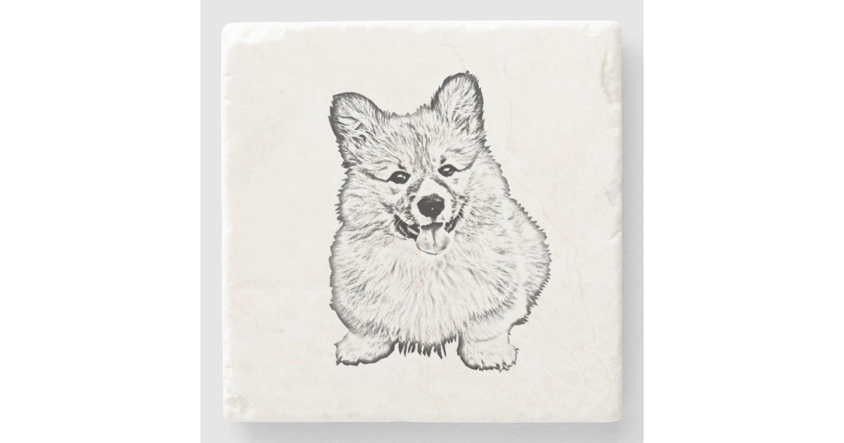 Marble Stone Coaster - Welsh Corgi | Zazzle
