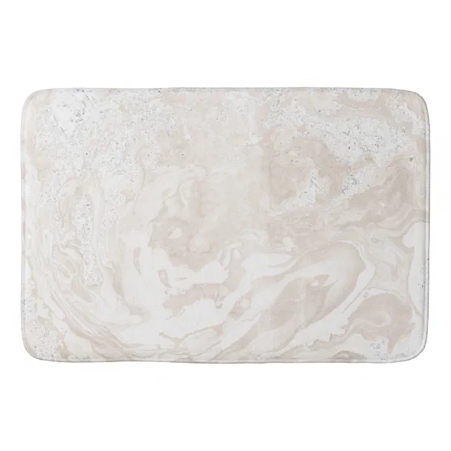 Marble Stone Luxury White Beige Ivory Powder Bath Mat | Zazzle