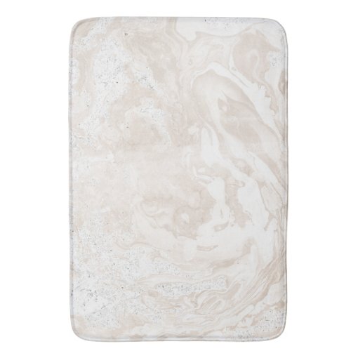 Marble Stone Luxury White Beige Ivory Powder Bath Mat | Zazzle