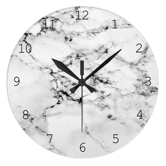 Marble texture large clock | Zazzle.com