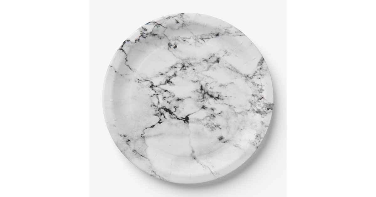 Marble texture paper plates | Zazzle