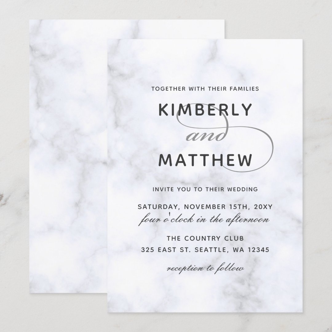 Marble Wedding Invitation | Zazzle