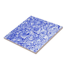 Marbled Abstract Design | Blue White Swirls Ceramic Tile | Zazzle
