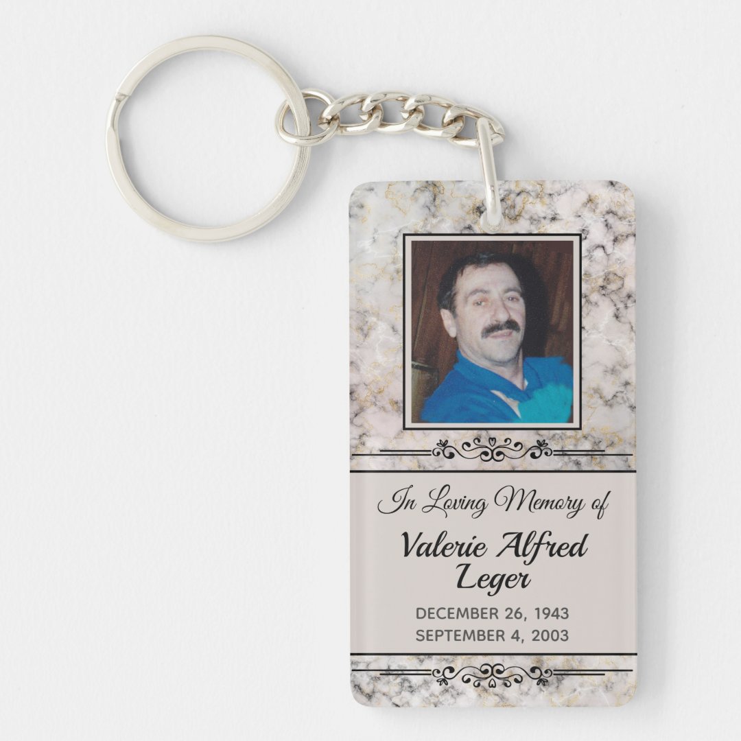 Marbled Custom Memorial Keepsakes Keychain | Zazzle