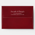 Marbled Red with Red Rose Elegant Wedding Envelope | Zazzle