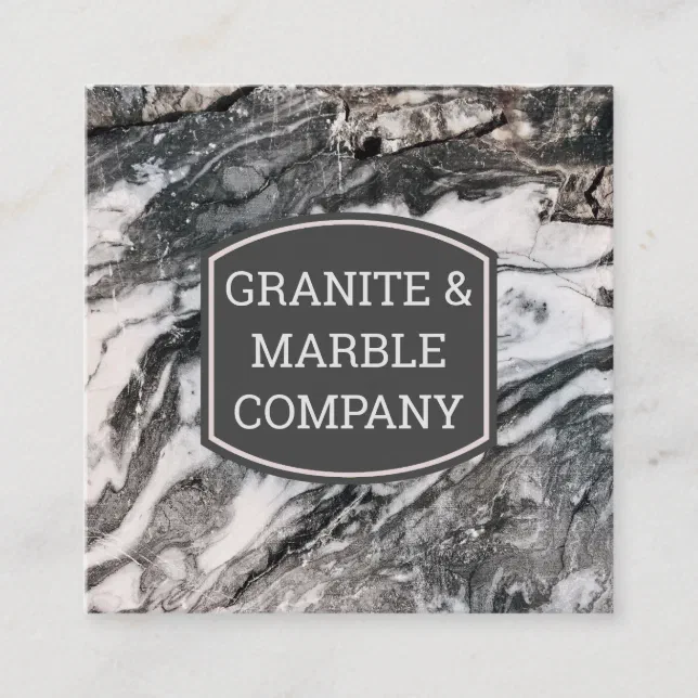 Marbled Slab | Granite Square Business Card | Zazzle