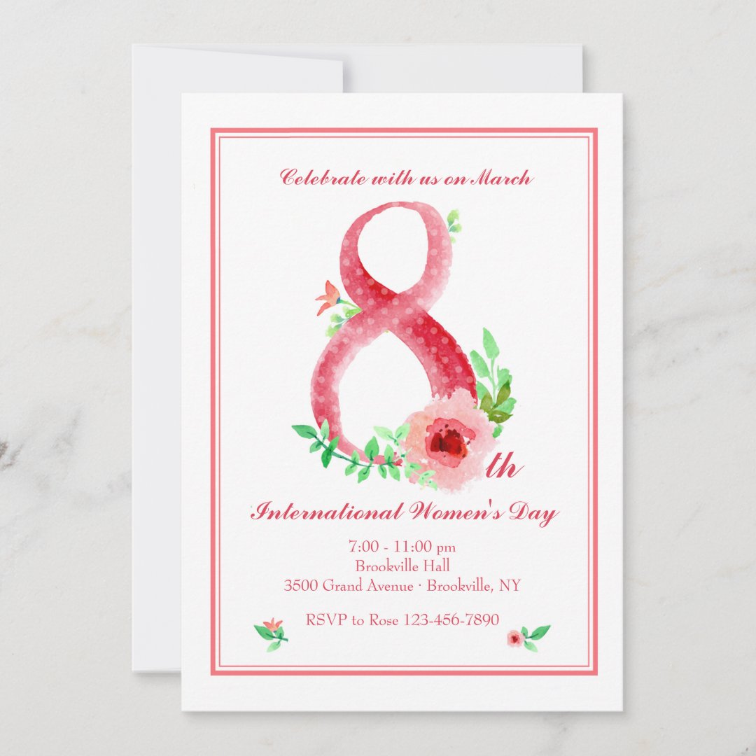 March 8th Women's Day Invitation | Zazzle