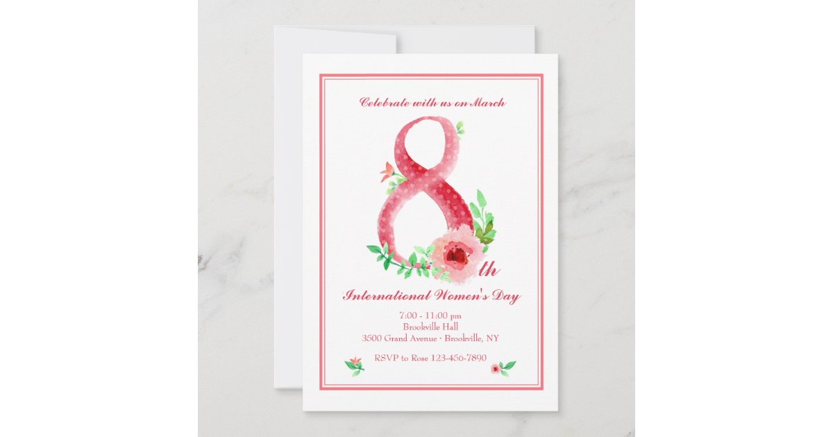 March 8th Women's Day Invitation | Zazzle