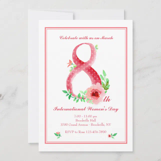March 8th Women's Day Invitation | Zazzle