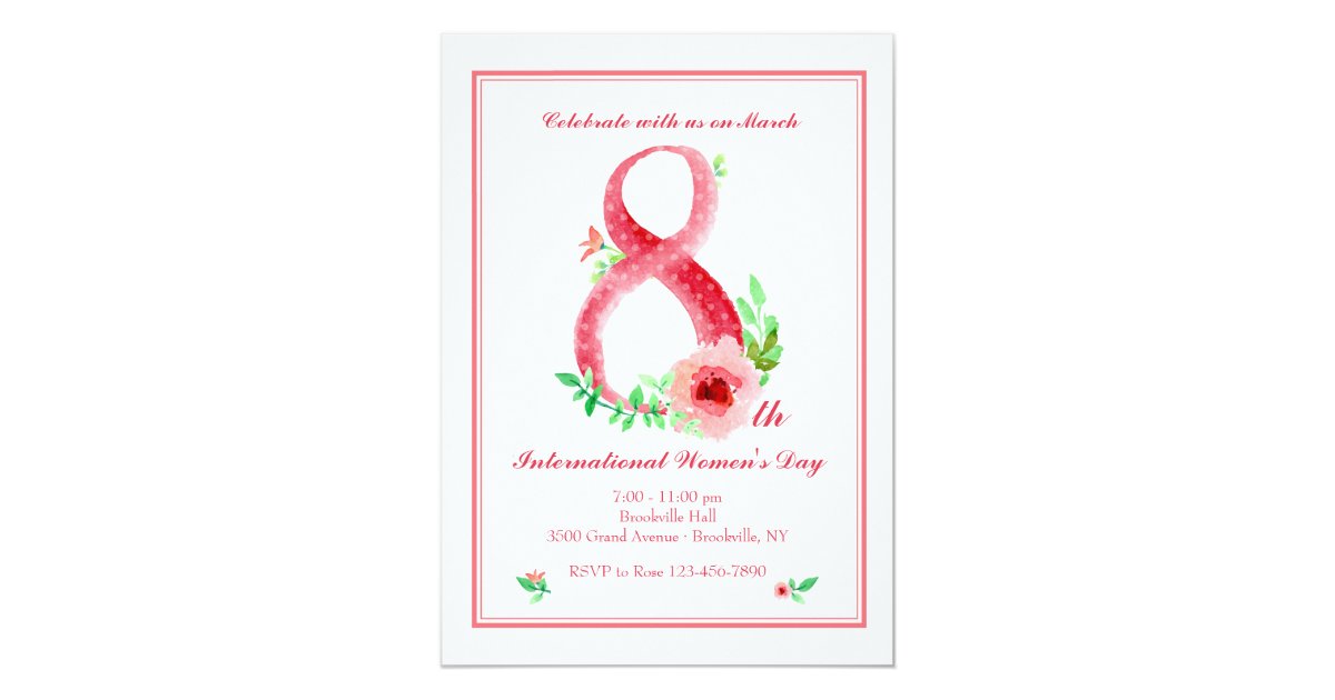 March 8th Women's Day Invitation | Zazzle.com