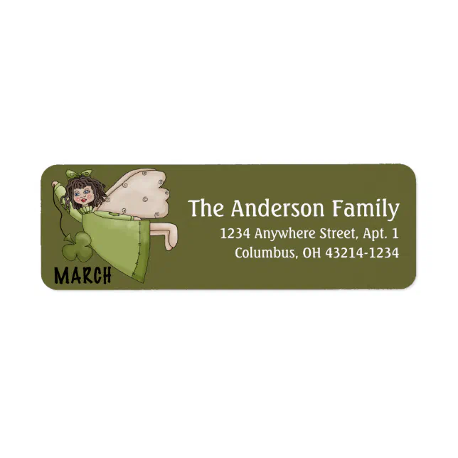 March Angel of the Month Return Address Labels | Zazzle