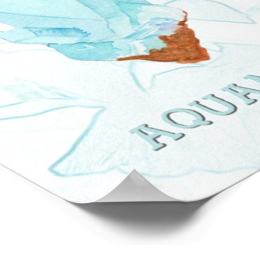 March Birthday: Aquamarine Birthstone and Flower Poster | Zazzle