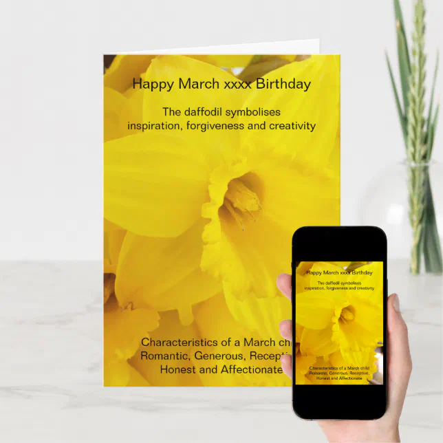 March Birthday Card | Zazzle
