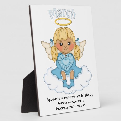 March Birthstone Angel Blonde Plaque | Zazzle