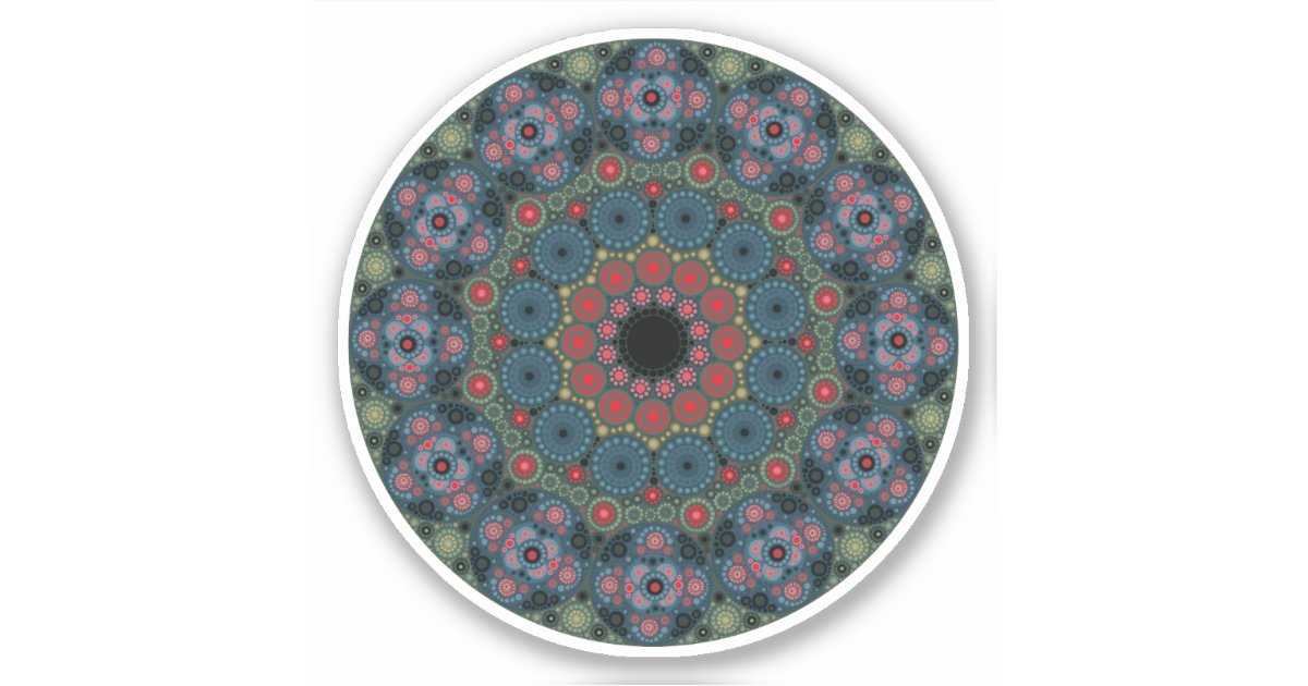 March Birthstone Bloodstone Mandala Sticker | Zazzle