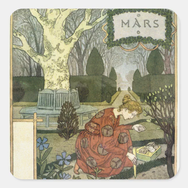 March Square Sticker | Zazzle