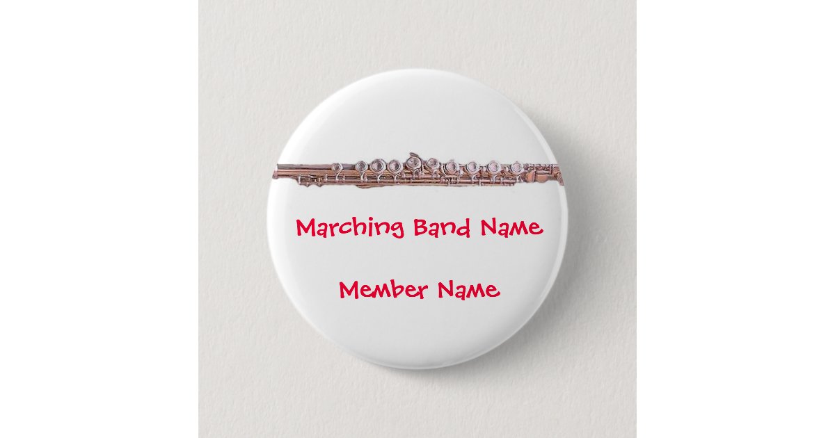 Marching Band Buttons ~ Flute | Zazzle