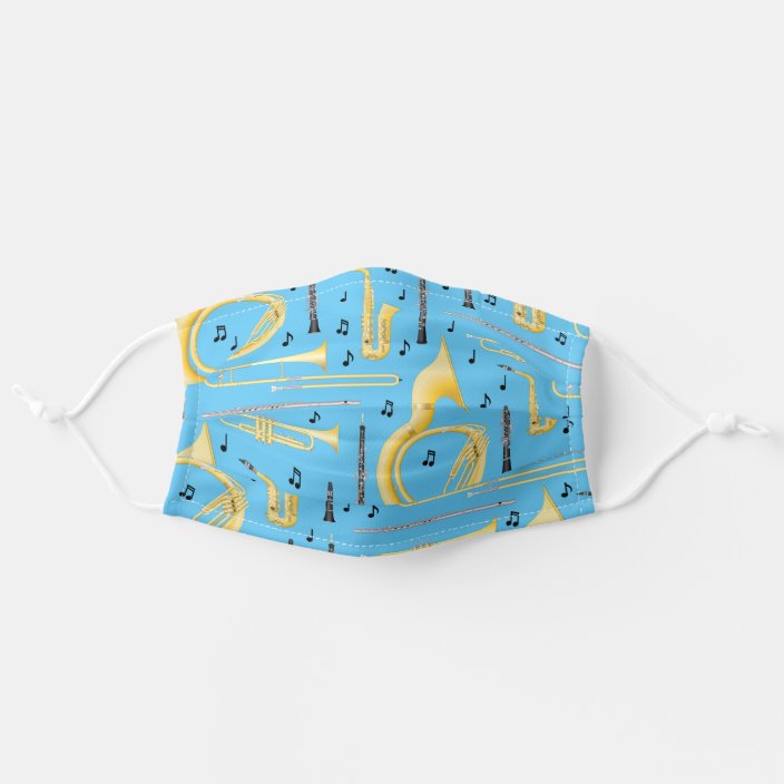 Marching Band Instruments Music Teacher Adult Cloth Face Mask | Zazzle.com