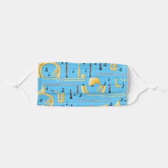 Marching Band Instruments Music Teacher Adult Cloth Face Mask | Zazzle