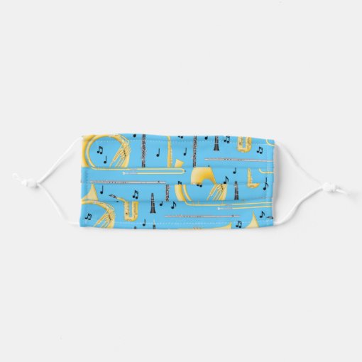 Marching Band Instruments Music Teacher Adult Cloth Face Mask | Zazzle