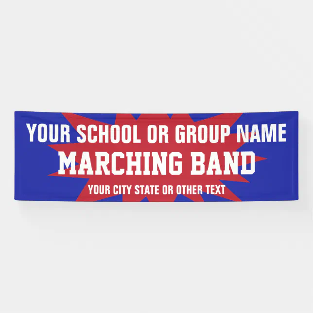 Marching Band Parade Banner with red starburst | Zazzle