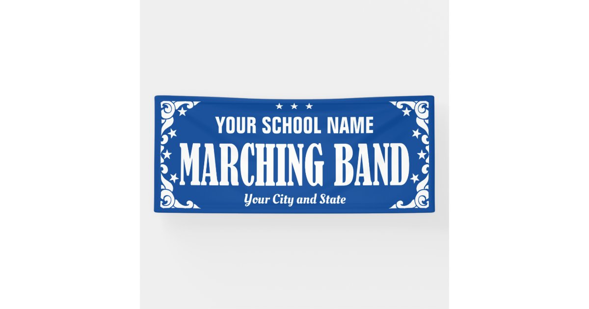 Marching Band Parade Swirls Stars any color Banner | Zazzle