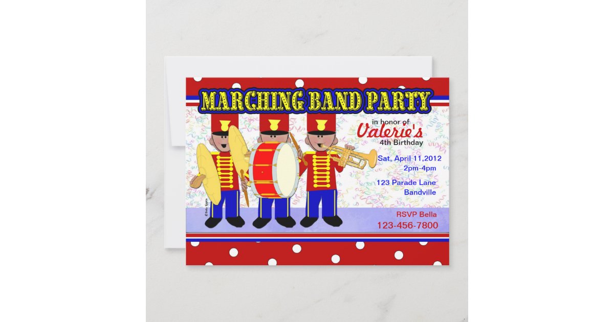 Marching Band Party Invitation | Zazzle