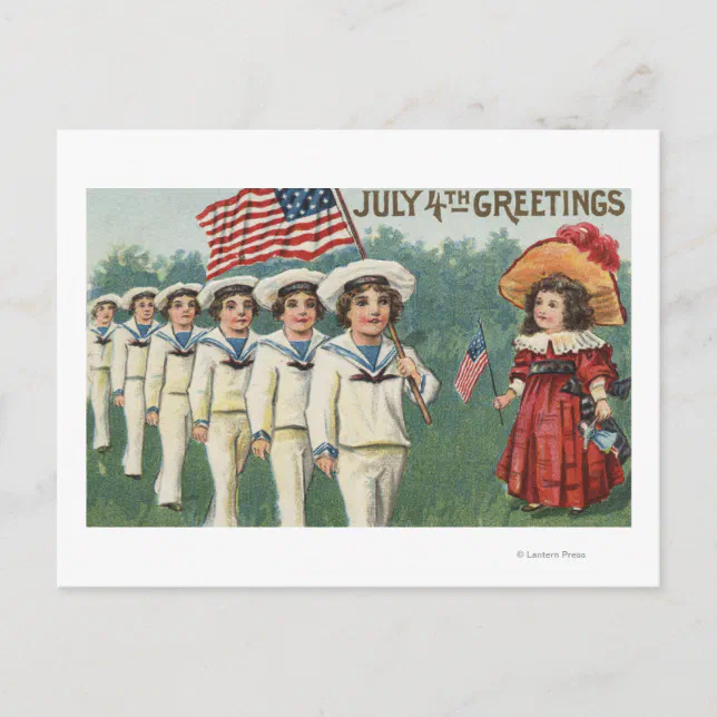 Marching Boys Dressed as Sailors Postcard | Zazzle