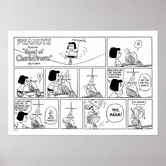 Marcie & Peppermint Patty In The Classroom Poster | Zazzle