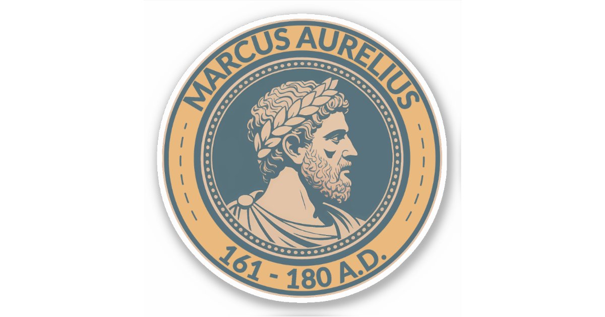 Marcus Aurelius Roman Emperor Illustration Badge Sticker | Zazzle