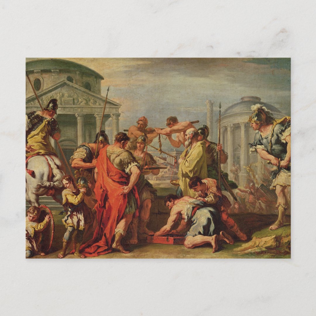 Marcus Furius Camillus and Brennus Postcard | Zazzle