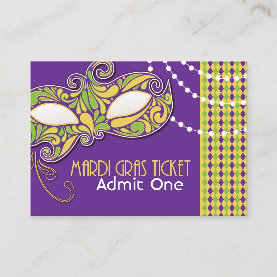 Mardi Gras Admission Tickets | Zazzle