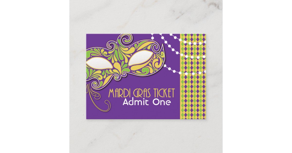 Mardi Gras Admission Tickets | Zazzle