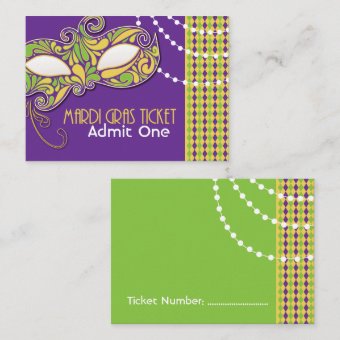 Mardi Gras Admission Tickets | Zazzle