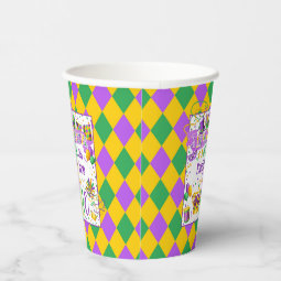 Mardi Gras Birthday (A Little King Cake & Fun) Paper Cups | Zazzle