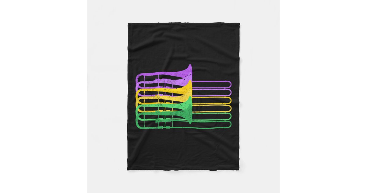 Mardi Gras Br Trombone Marching Orchestra Fleece Blanket | Zazzle