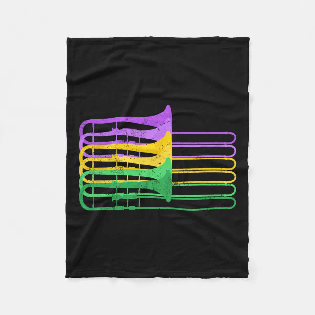 Mardi Gras Br Trombone Marching Orchestra Fleece Blanket | Zazzle