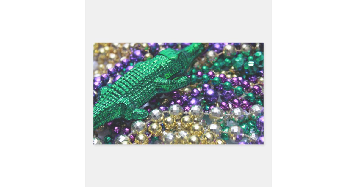 Mardi Gras Carnival Alligator Bead Decal Stickers | Zazzle