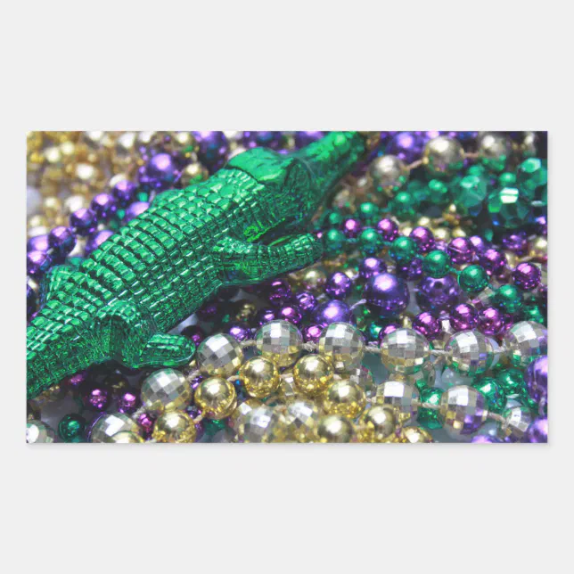 Mardi Gras Carnival Alligator Bead Decal Stickers | Zazzle
