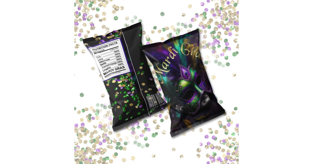 Mardi Gras Carnival Chip Bag Wrappers Party Favors Notepad | Zazzle